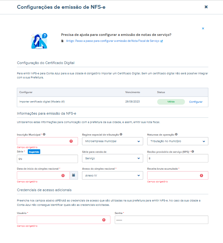 Padrão Primax Online – Conta Azul